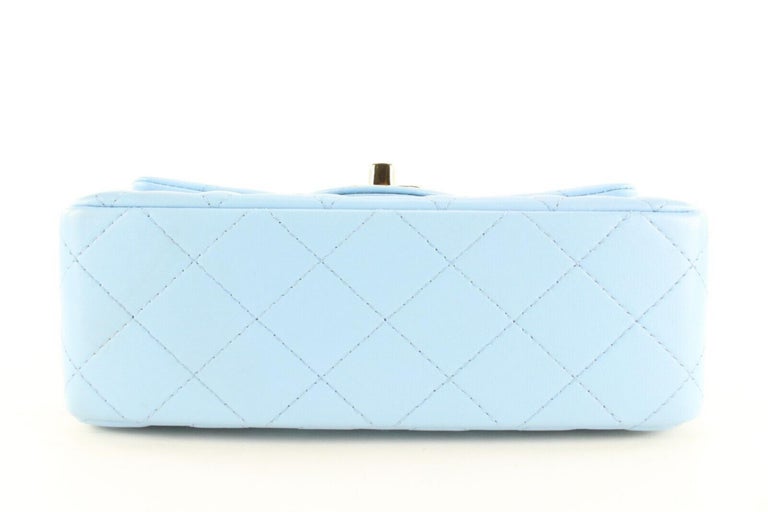 Chanel Light Blue Quilted Lambskin Mini Classic Flap GHW 1CJ1227 For ...