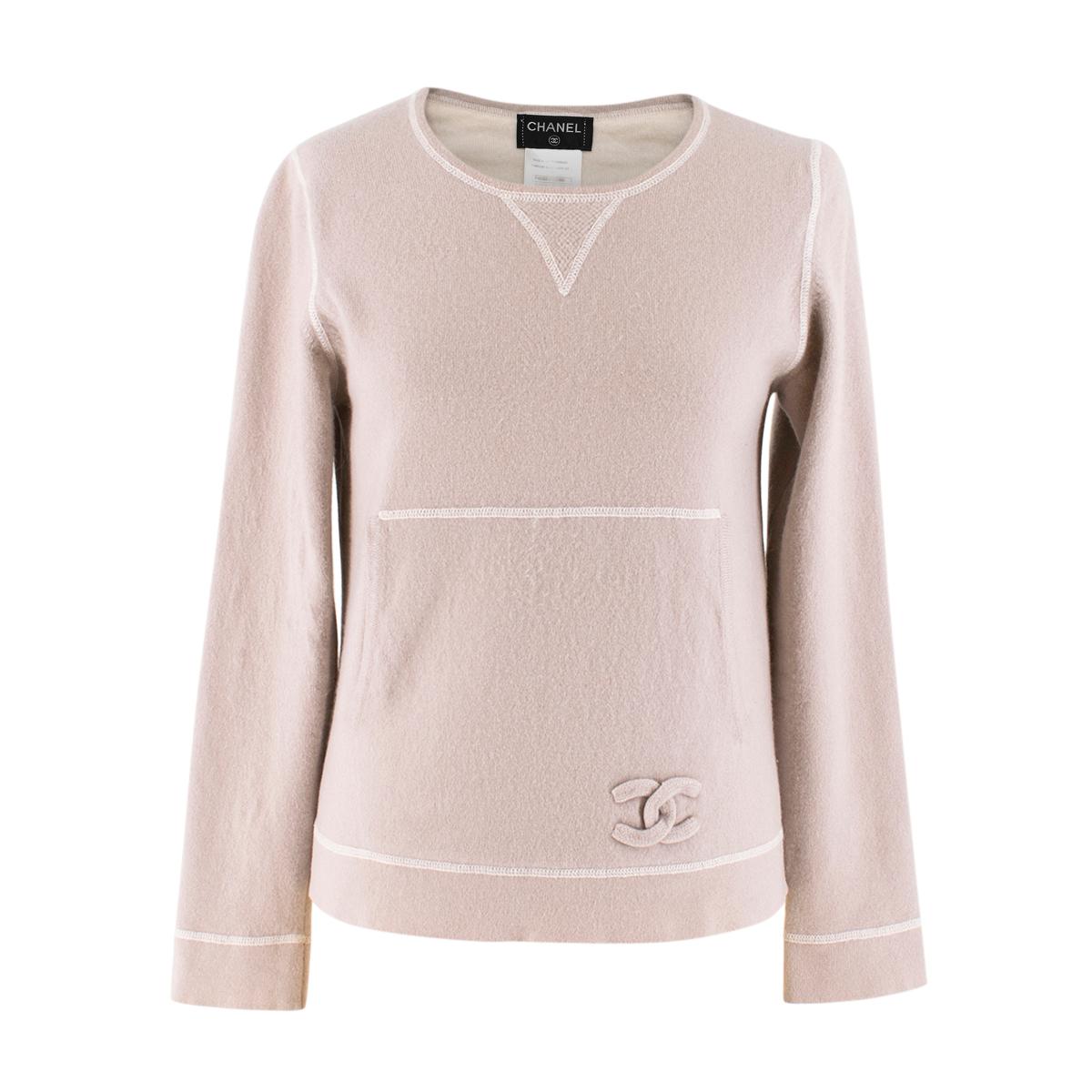Chanel Lightweight Beige Cashmere Knit Jumper Size 40 at 1stDibs ...