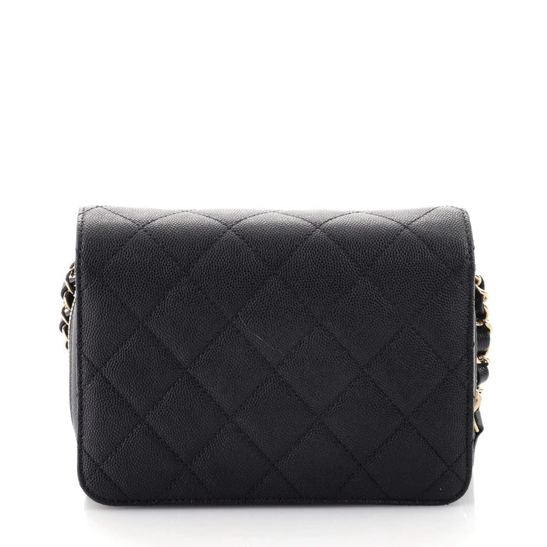 Chanel Like a Wallet Flap Bag Quilted Caviar Mini For Sale at 1stDibs