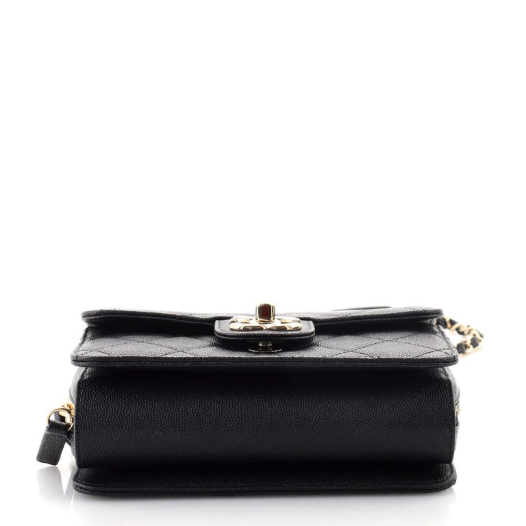 Chanel Like a Wallet Flap Bag Quilted Caviar Mini For Sale at 1stDibs