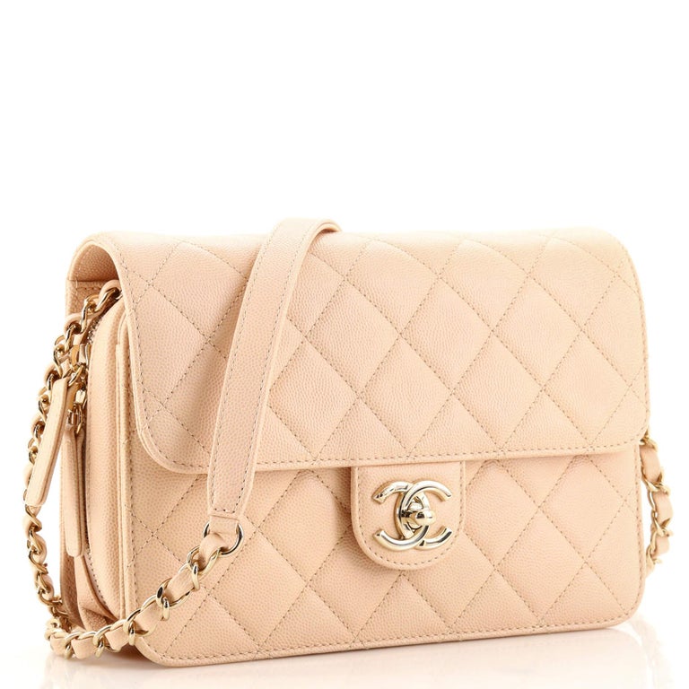 Chanel Like a Wallet Flap Bag Quilted Caviar Small For Sale at 1stDibs