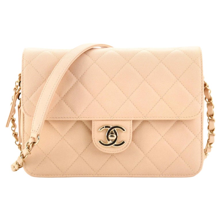 Chanel Like a Wallet Flap Bag Quilted Caviar Small For Sale at 1stDibs