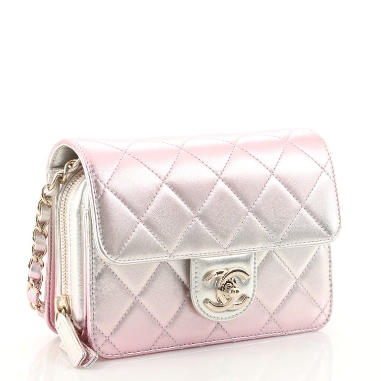 Chanel Like a Wallet Flap Bag Quilted Gradient Metallic Lambskin Mini ...
