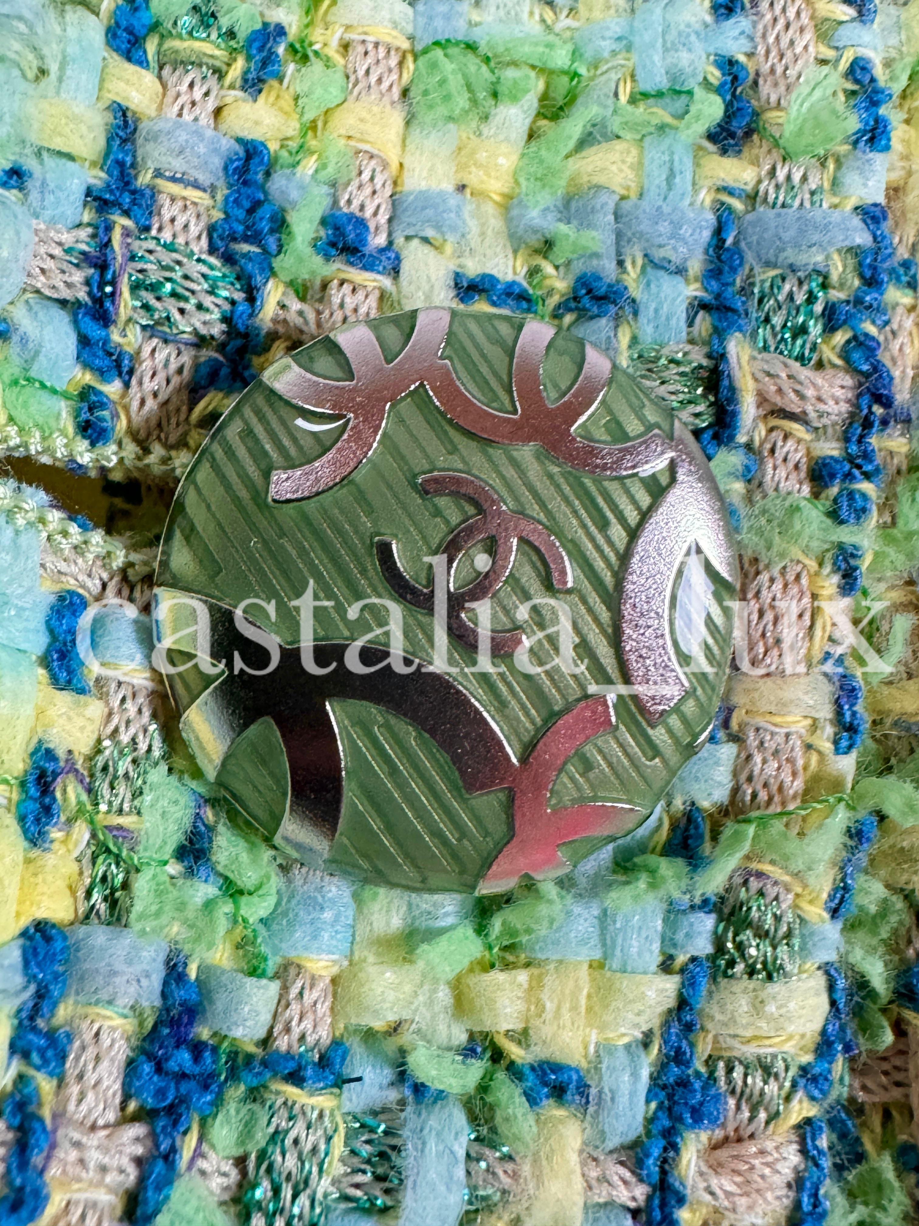 Chanel Lime Green Lesage Tweed Jacket For Sale at 1stDibs
