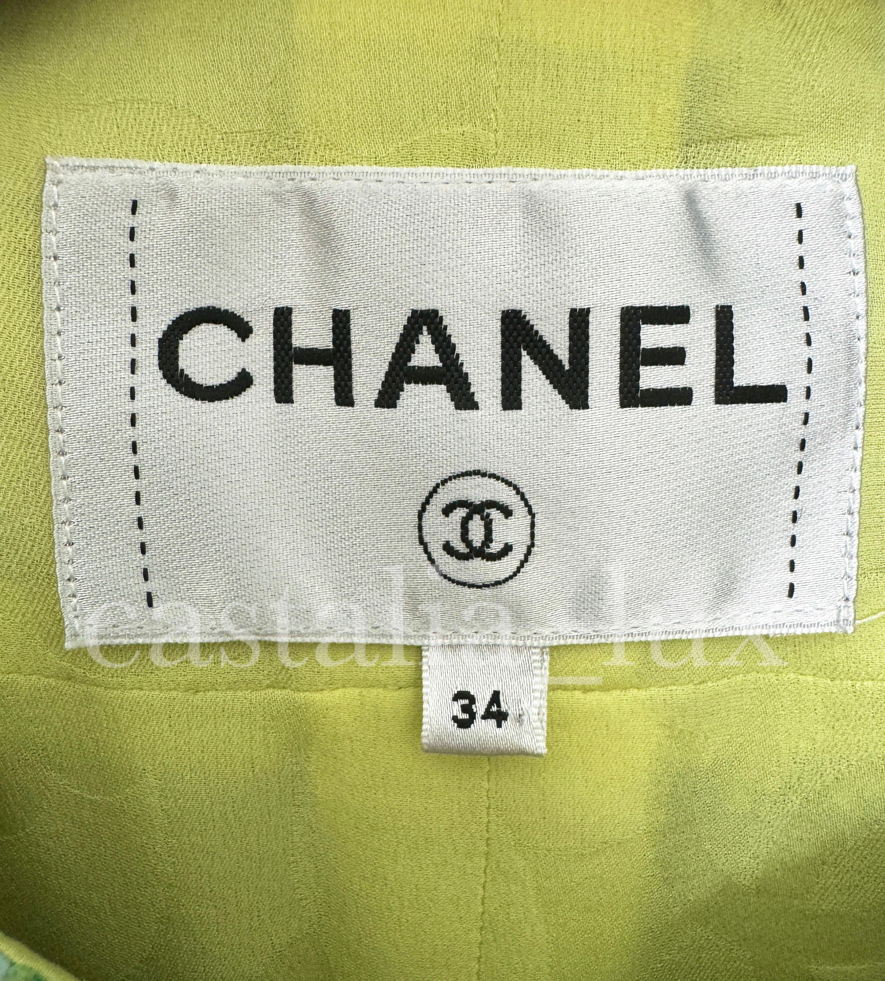 Chanel Lime Green Lesage Tweed Jacket For Sale at 1stDibs