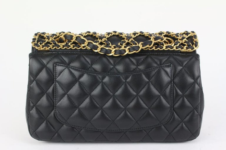 Chanel Limited Black Lambskin Gold Chain All-Over Classic Flap Cage ...