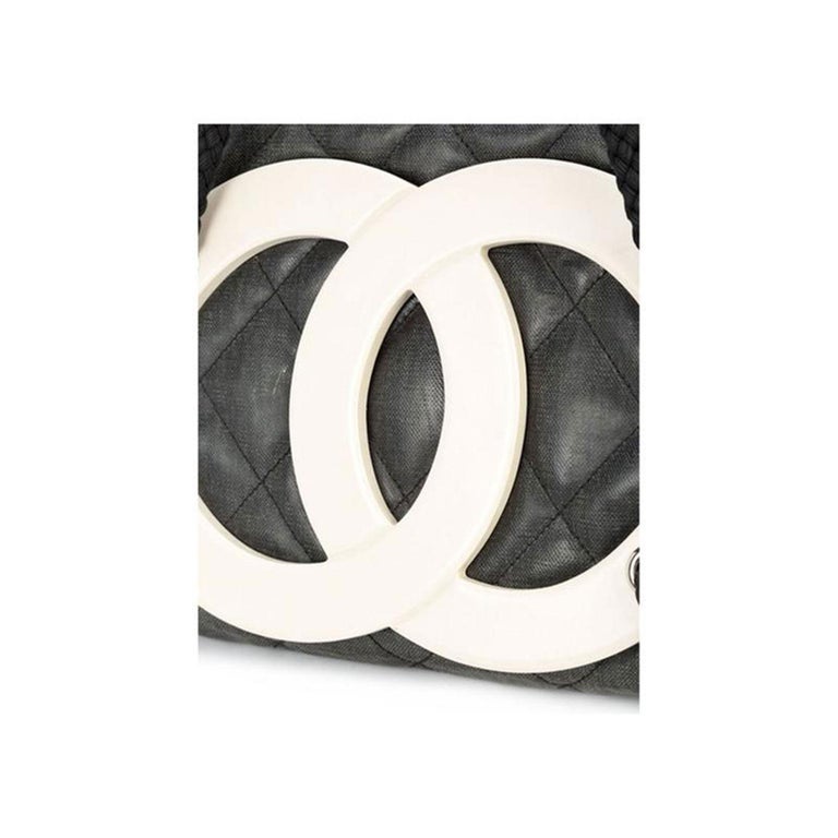 Chanel Limited Edition Cruise Yacht Nautical Beach Black Coated Canvas ...