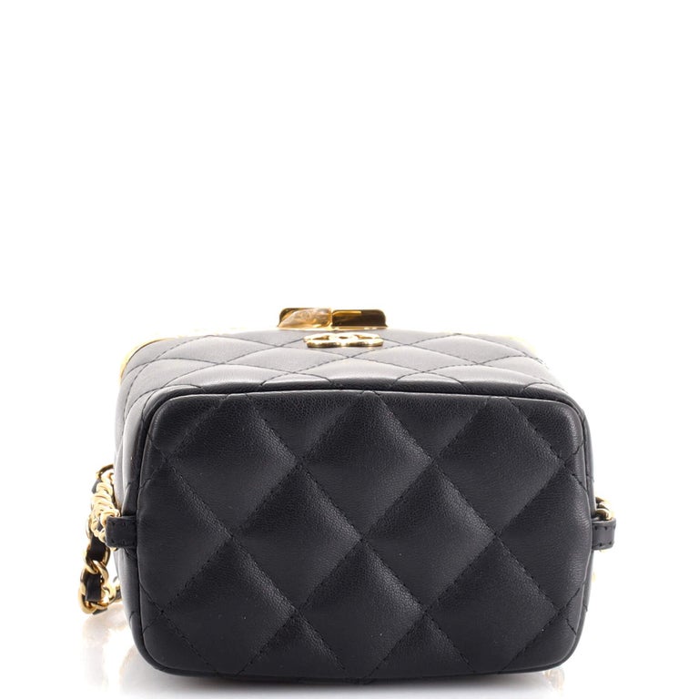 Chanel Lock Frame Vanity Case with Chain Quilted Lambskin Small For ...