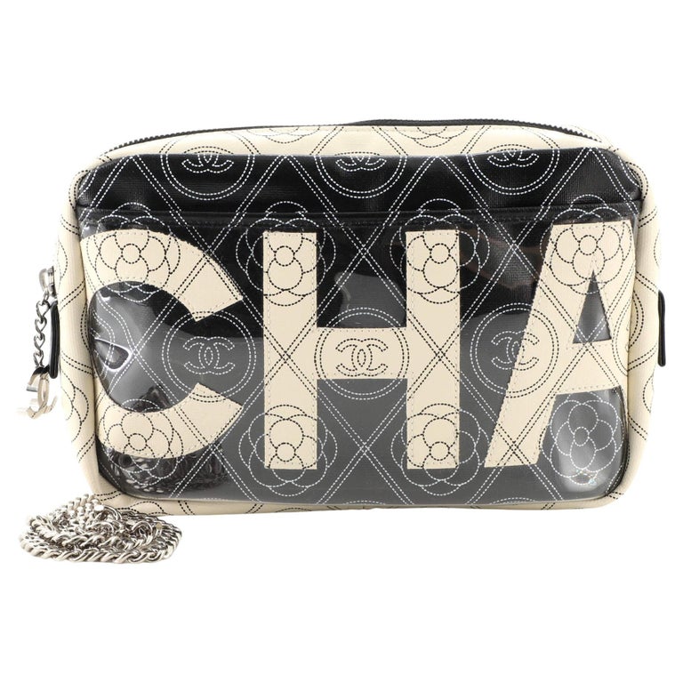 Chanel Logo Camera Bag Printed Coated Canvas Medium For Sale at 1stDibs