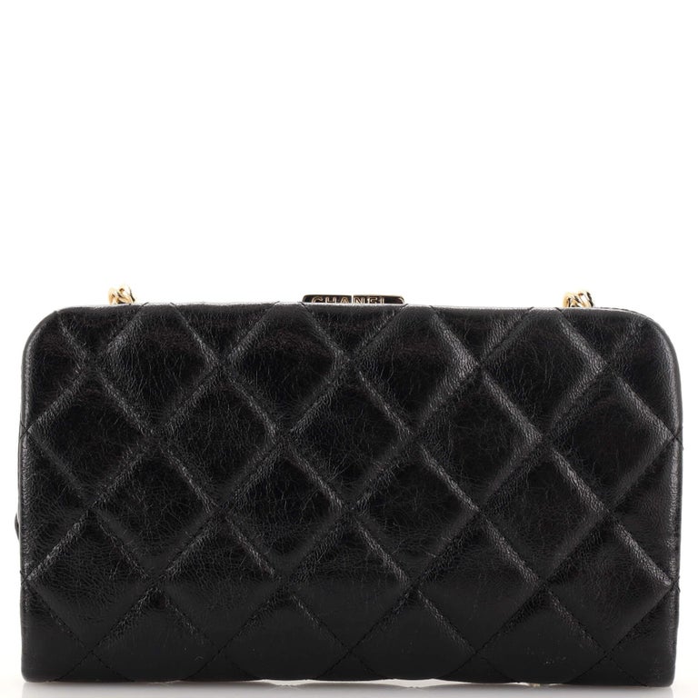 Chanel Logo Clasp Frame Clutch with Chain Quilted Lambskin Small For ...