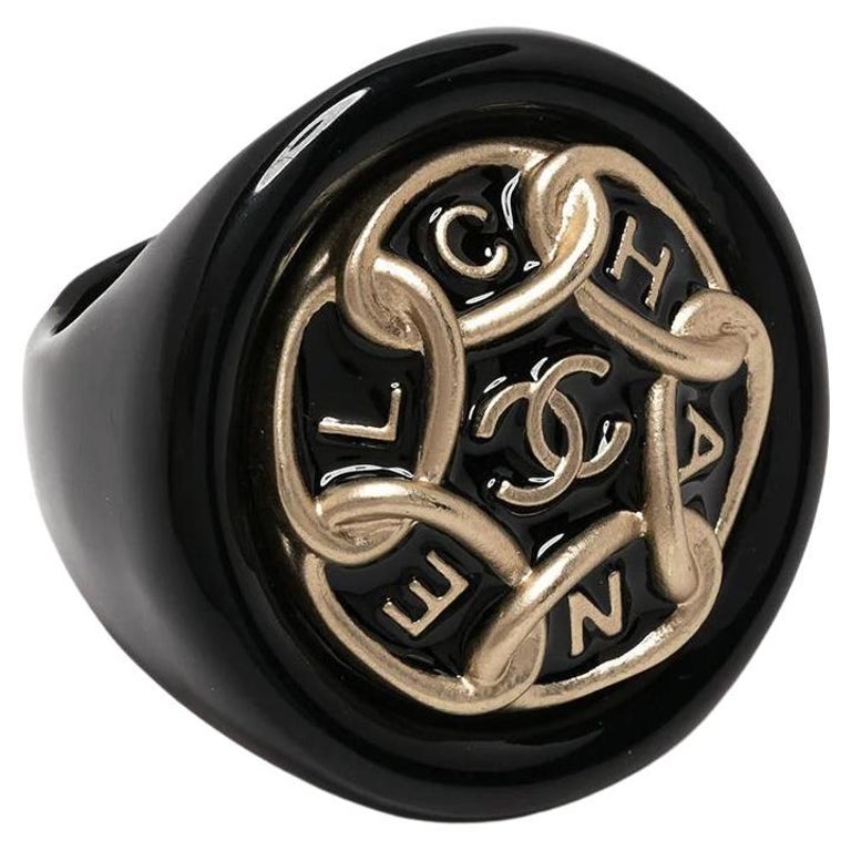 Chanel Logo-embossed Resin Ring at 1stDibs