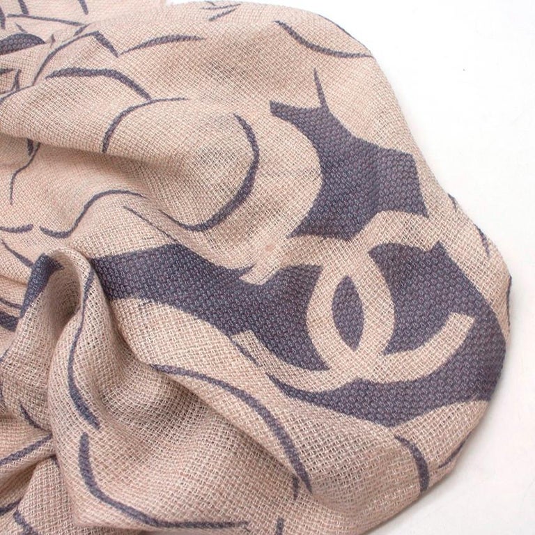 Chanel Logo-Print Cashmere and Silk-Blend Scarf at 1stDibs