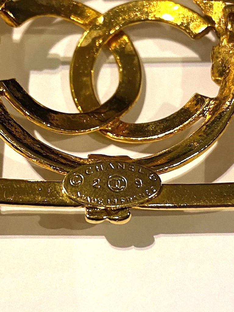 Chanel Logo Square Pin from 1992 at 1stDibs