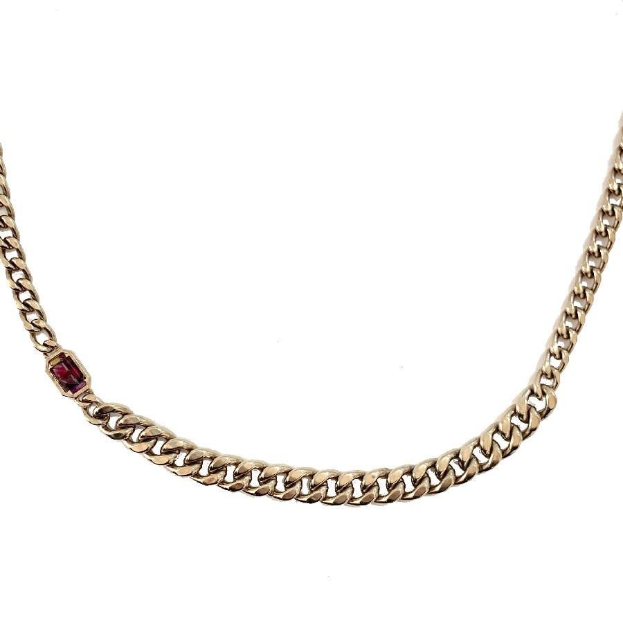 Chanel Long CC Logo Necklace Gold Tone and Pink Rhinestone For Sale at ...