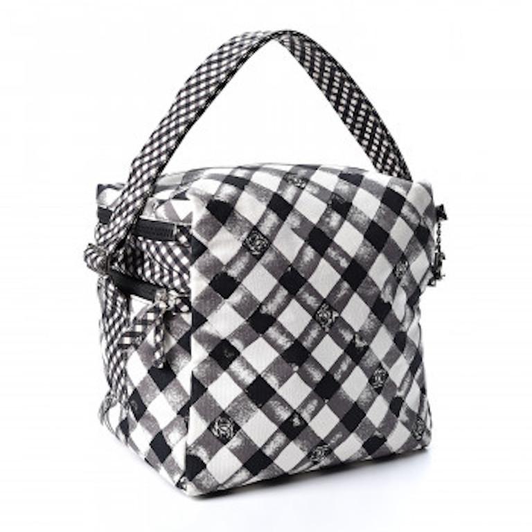 Chanel Lunch Box Shoulder Bag in Black Gingham For Sale at 1stDibs ...