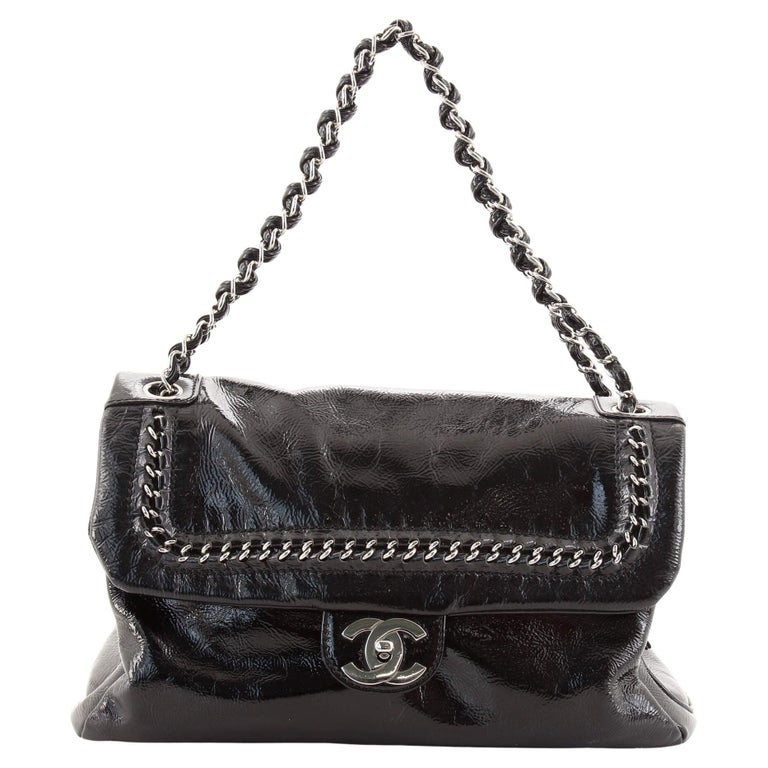 Chanel Luxe Ligne Flap Bag Patent Large at 1stDibs