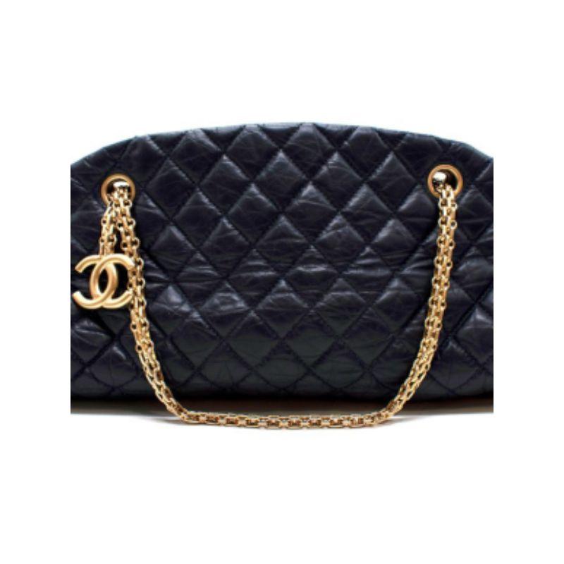 Chanel Mademoiselle Blue Leather Bowling Bag For Sale at 1stDibs