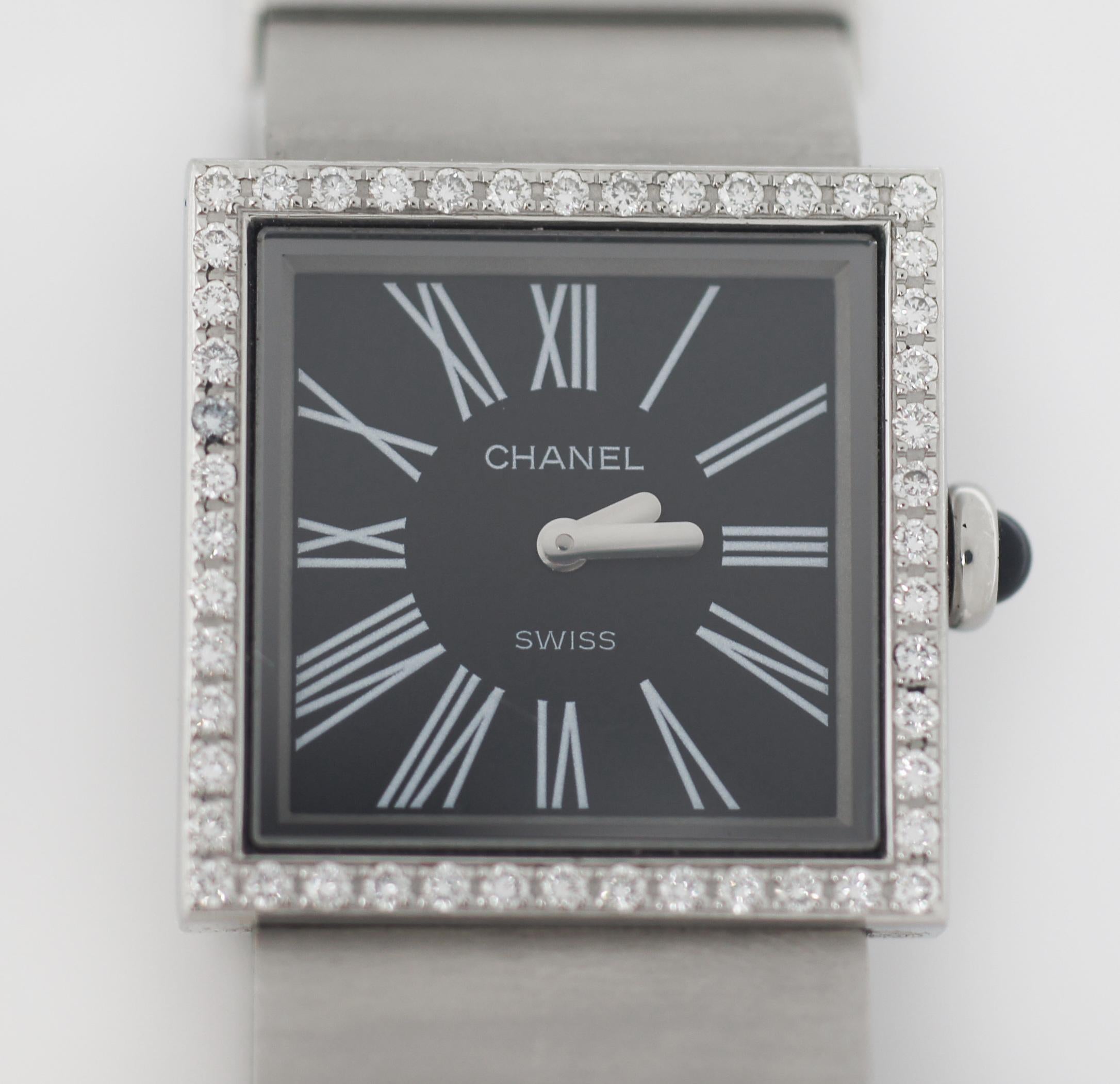 Chanel Mademoiselle Diamond Bezel Watch For Sale at 1stDibs
