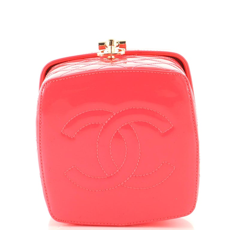Chanel Makeup Case Minaudiere Quilted Patent Mini For Sale at 1stDibs