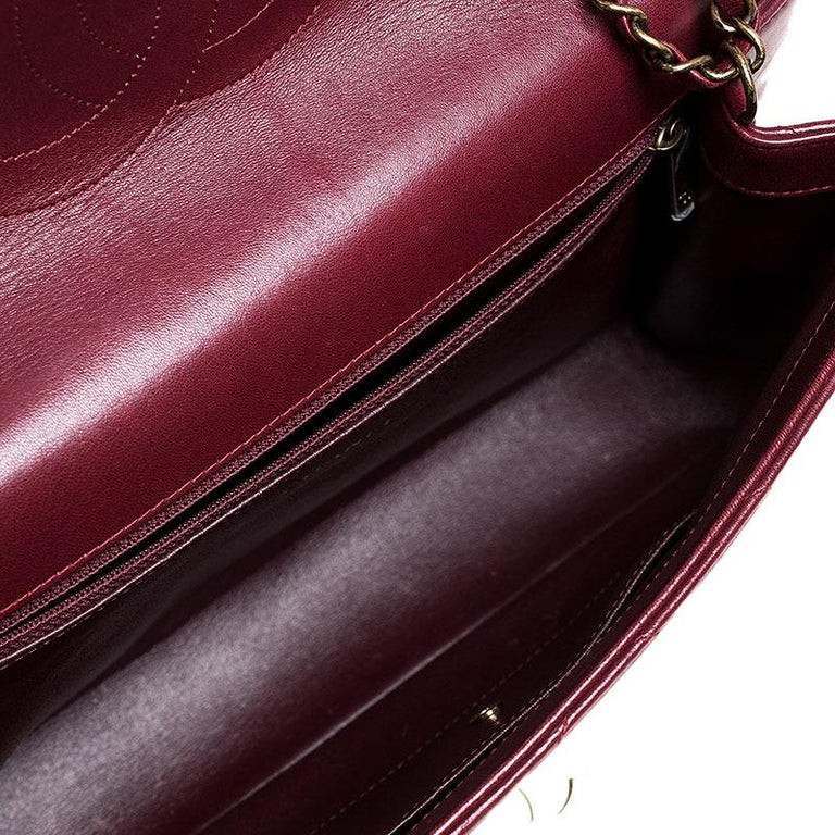 Chanel Maroon Chevron Leather Coco Envelope Shoulder Bag For Sale at ...