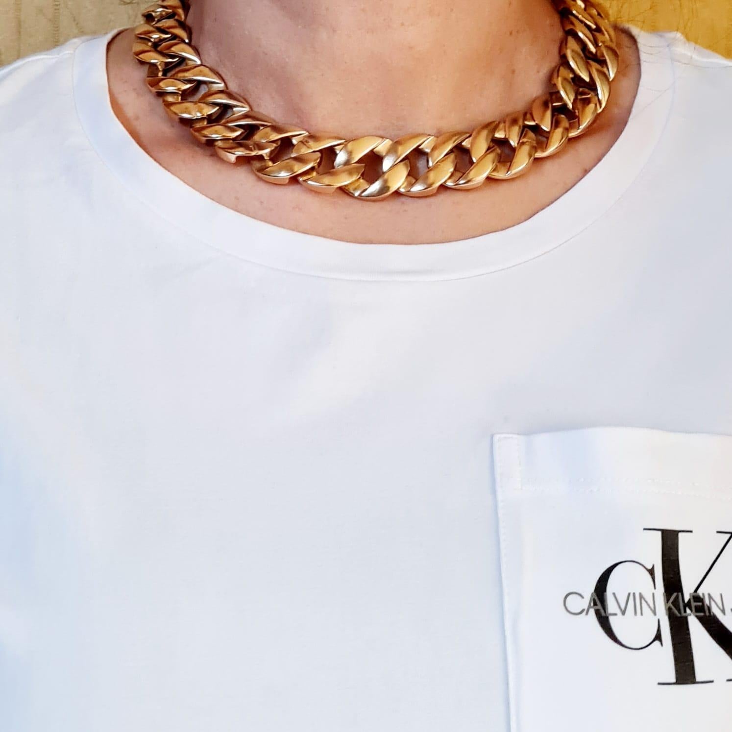 Chanel Maroon Enamel Chain Necklace For Sale at 1stDibs