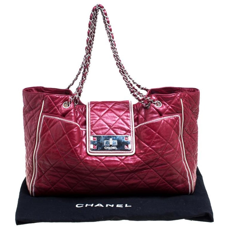 Chanel Maroon Quilted Leather Accordion Reissue Shoulder Bag For Sale ...