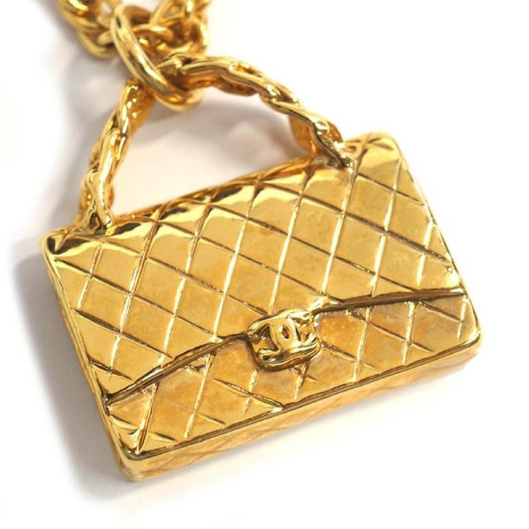 CHANEL matelasse motif coco mark GP necklace at 1stDibs