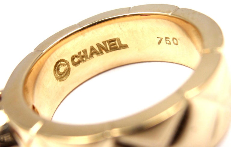 Chanel Matelasse Ruby Yellow Gold Band Ring at 1stDibs | chanel ruby ring