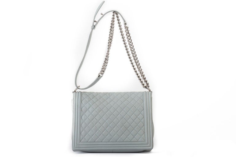 Chanel Maxi Grey Caviar Boy Bag For Sale at 1stDibs