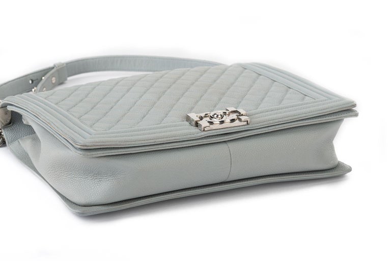 Chanel Maxi Grey Caviar Boy Bag For Sale at 1stDibs