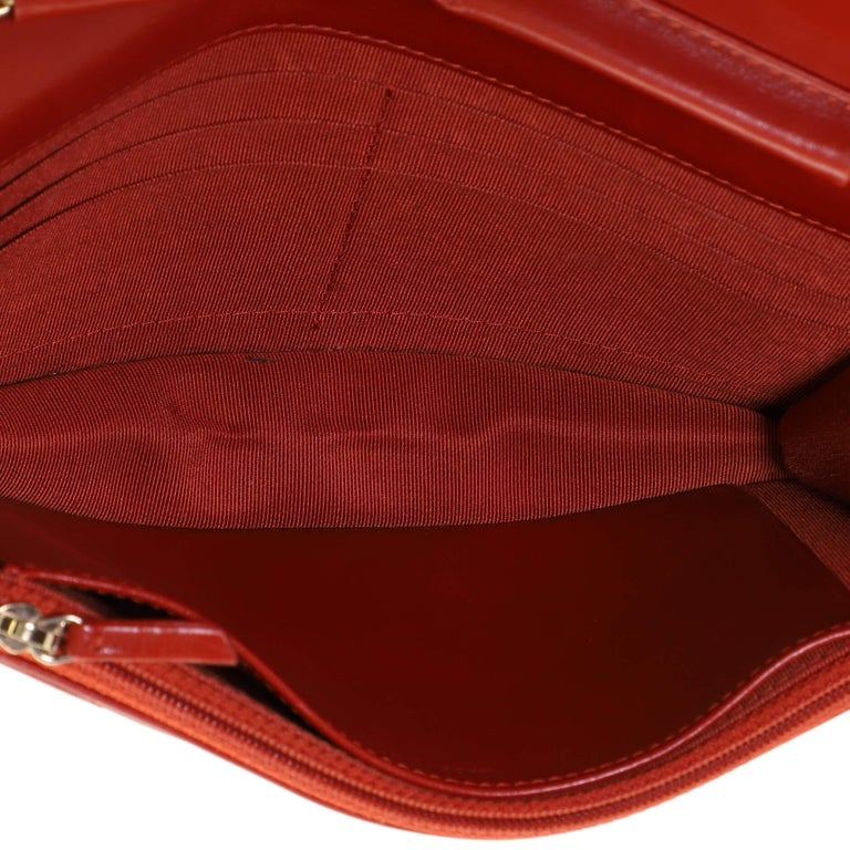 Chanel Medal Envelope Wallet on Chain Chevron Calfskin For Sale at 1stDibs