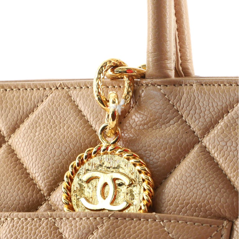 Chanel Medallion Tote Quilted Caviar at 1stDibs