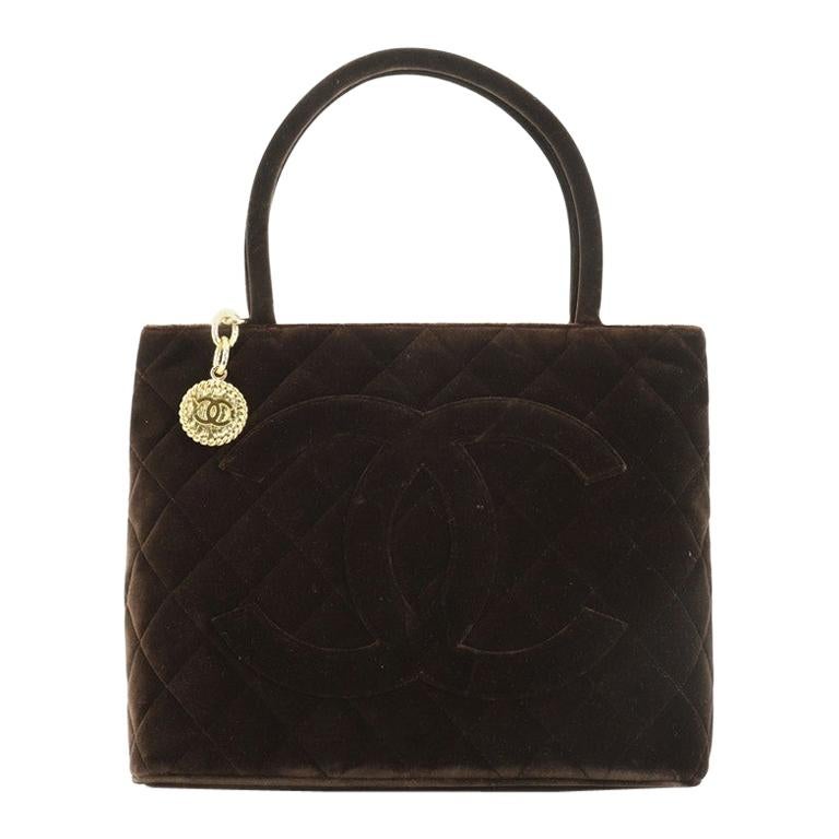 Chanel Medallion Tote Quilted Velvet at 1stDibs