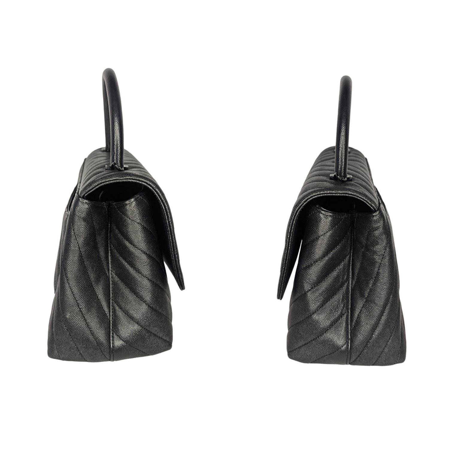 Chanel Medium Chevron So Black Coco Handle Bag For Sale at 1stDibs