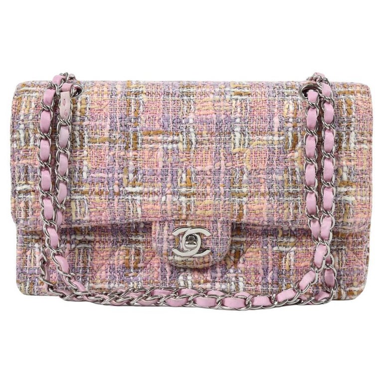 CHANEL MEDIUM TWEED DOUBLE Flap Bag at 1stDibs