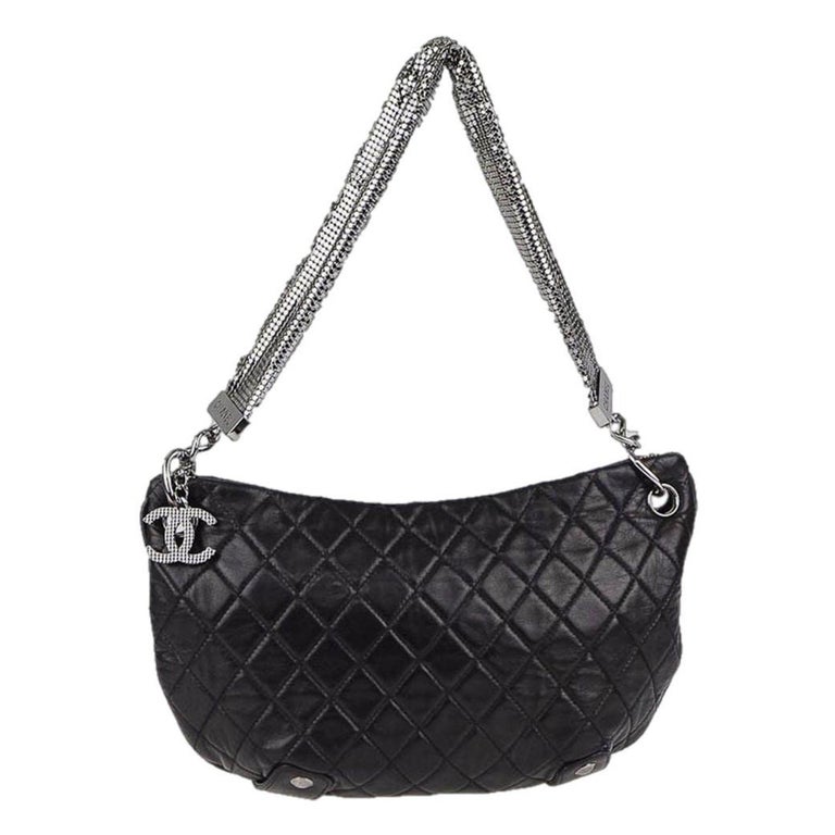 Chanel Metallic Mesh Silver-Tone Soft Lambskin Quilted Mini Small Bag ...