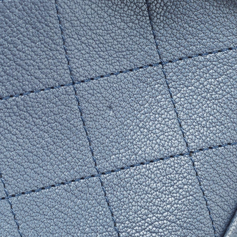 Chanel Metallic Blue Leather Casual Trip Waist Bag For Sale at 1stDibs