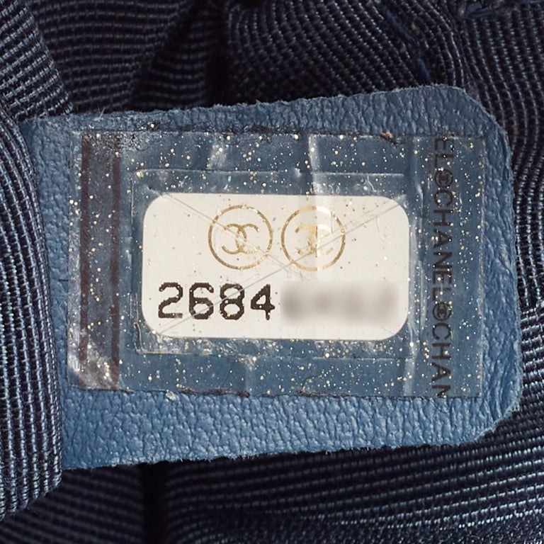 Chanel Metallic Blue Leather Casual Trip Waist Bag For Sale at 1stDibs