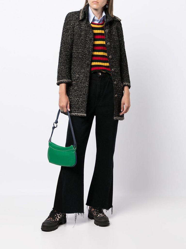 Chanel Metallic Chain Trim Tweed Jacket For Sale at 1stDibs