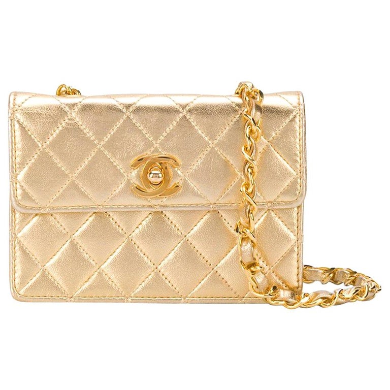 Chanel Metallic Gold Mini Crossbody Bag at 1stDibs