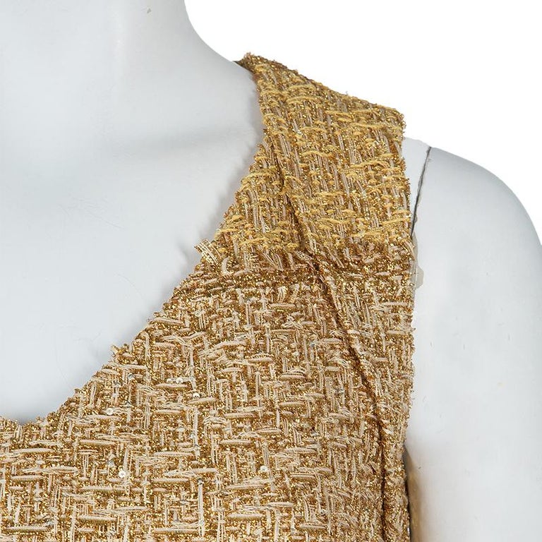 Chanel Metallic Gold Sleeveless Top S For Sale at 1stDibs | chanel ...