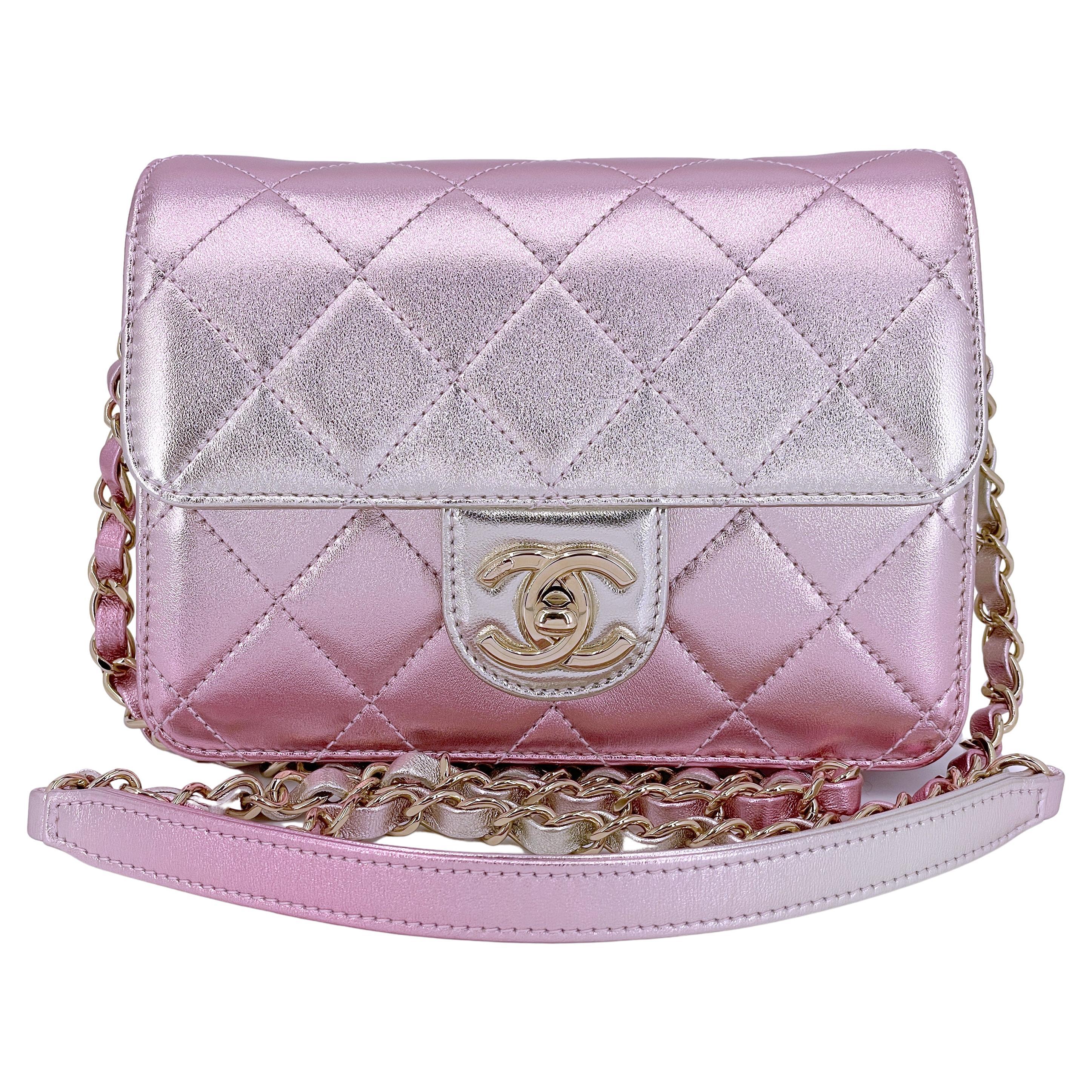 Chanel Metallic Mermaid Ombre Pink Mini Flap Bag GHW 66906 For Sale at ...