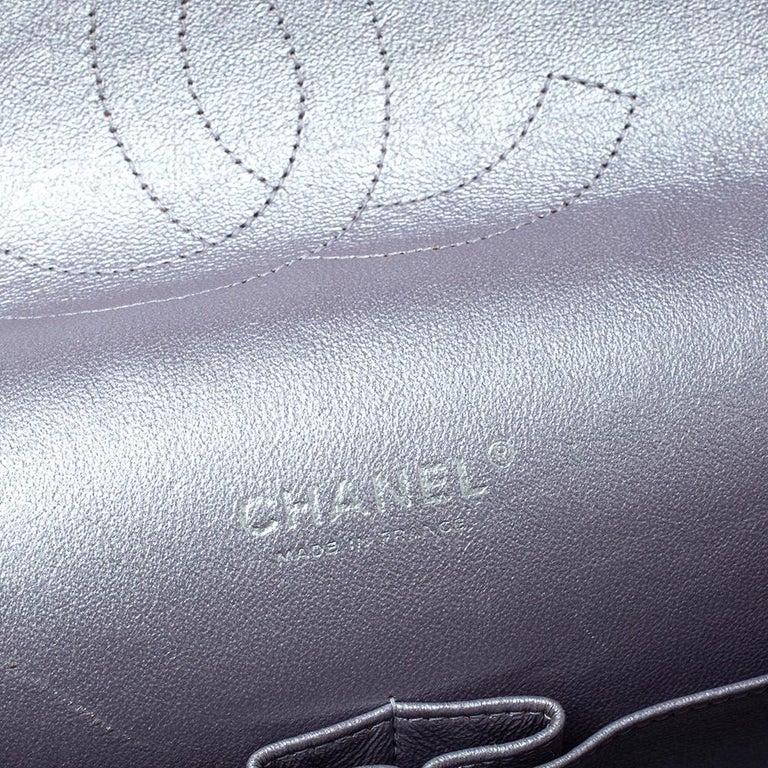 Chanel Metallic Pale Purple Quilted Leather Maxi Classic Double Flap ...