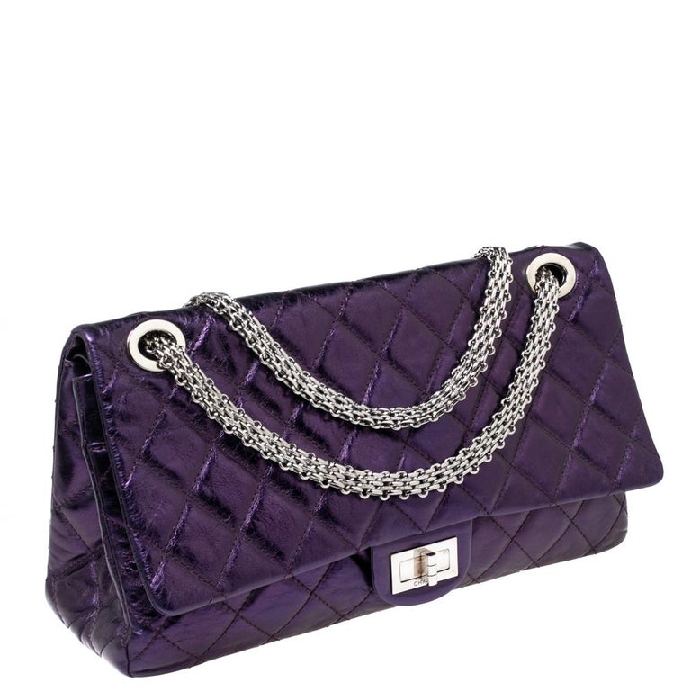 Chanel Metallic Purple Quilted Leather Reissue 2.55 Classic 228 Flap ...