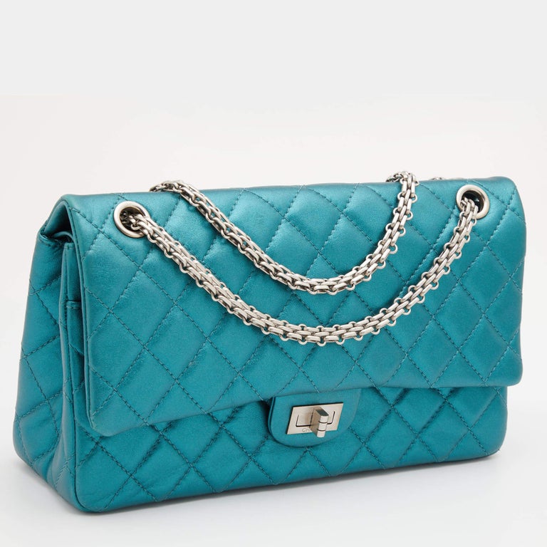 Chanel Metallic Teal Blue Quilted Leather Reissue 2.55 Classic 226 Flap ...