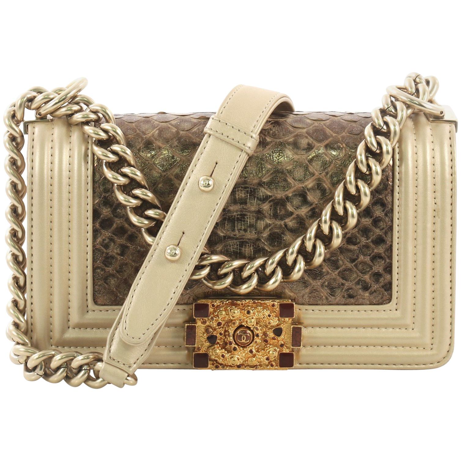 Chanel Metiers d'Art Boy Flap Bag Python Small at 1stDibs | chanel boy ...