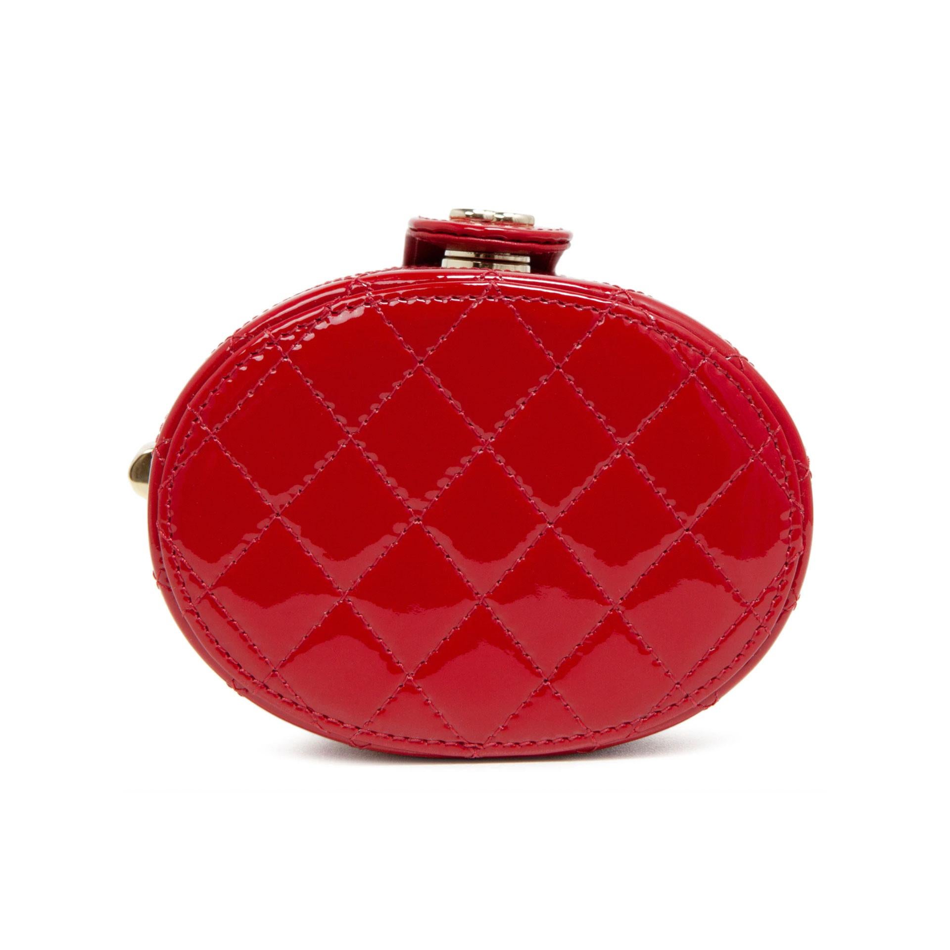 Chanel Micro Mini Red Quilted Patent Leather Jewelry Box Crossbody Bag ...