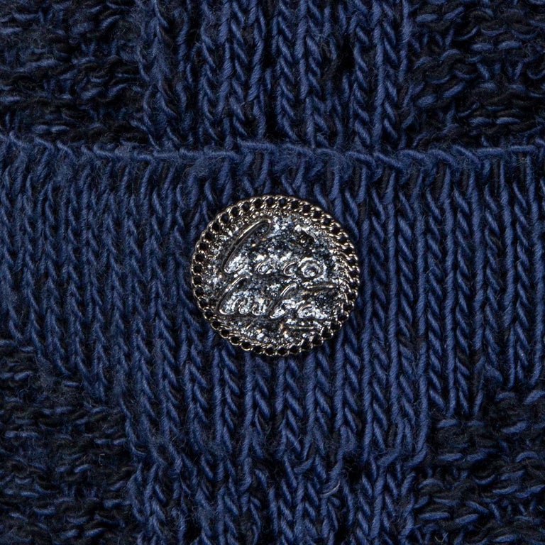 CHANEL midnight blue wool and paper Short Sleeve Sweater 38 S 17C For ...
