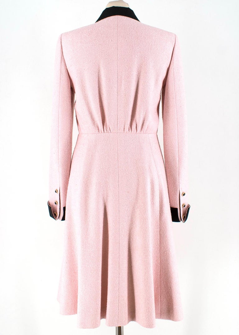 Chanel Milkshake Pink Silk Tweed Coat FR 36 at 1stDibs