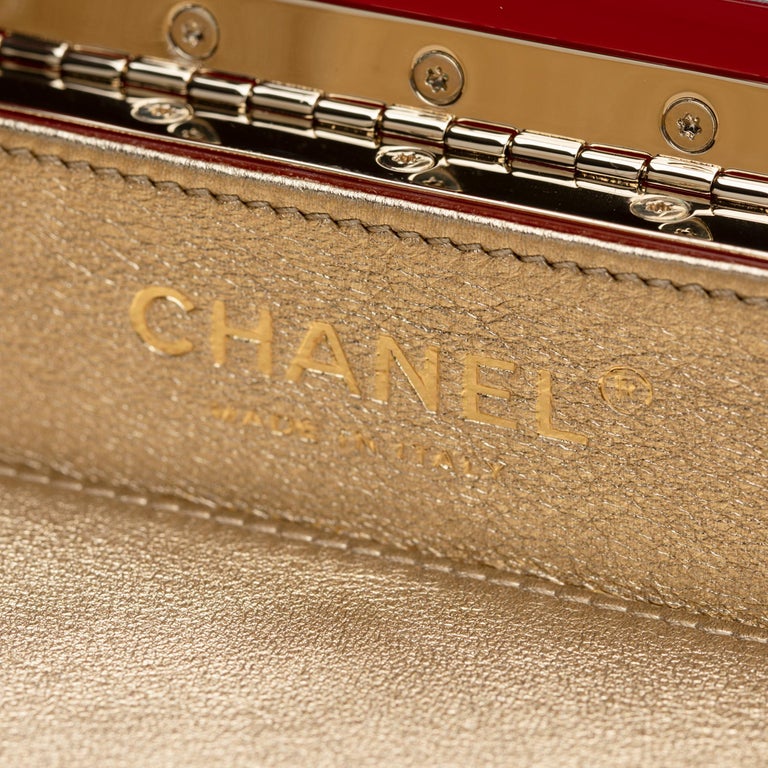 Chanel Minaudière Limited Edition Red Lucite Vanity Case With Mirror ...